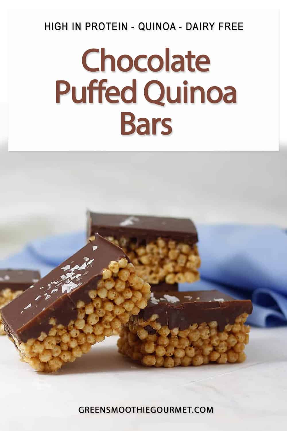 Chocolate Puffed Quinoa Bars (scotcheroos) | Green Smoothie Gourmet