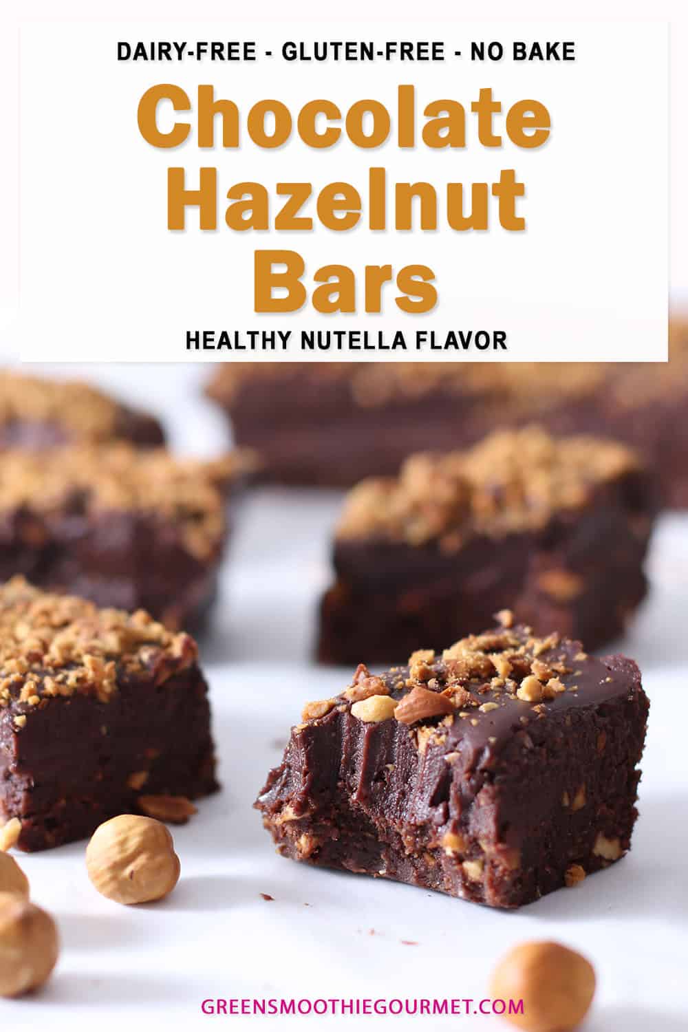 Chocolate Hazelnut Bars (no bake) | Green Smoothie Gourmet